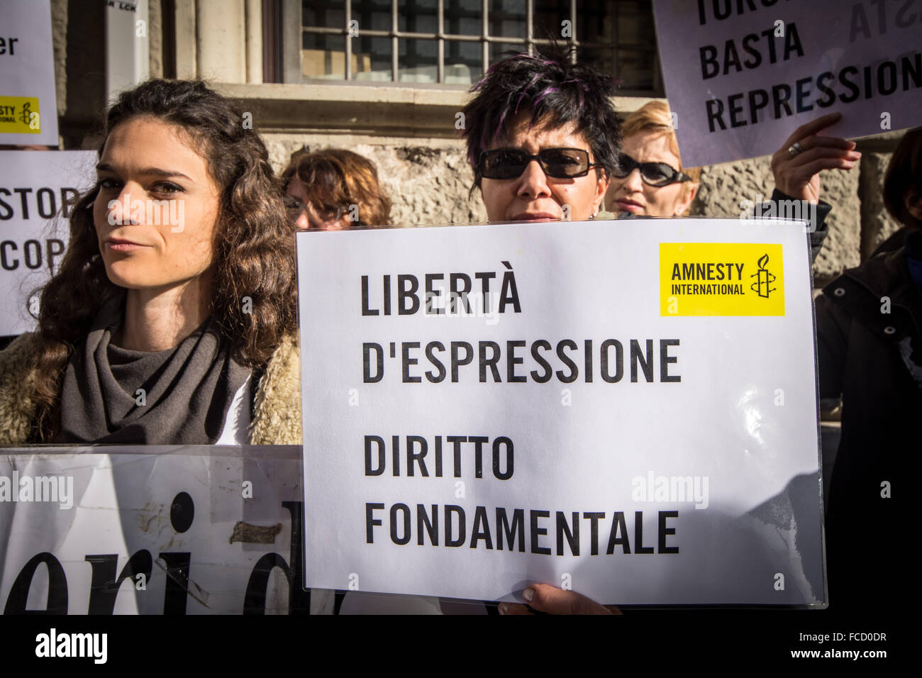 Rome, Italy. 21st January, 2016. Group of women holding banner and ...