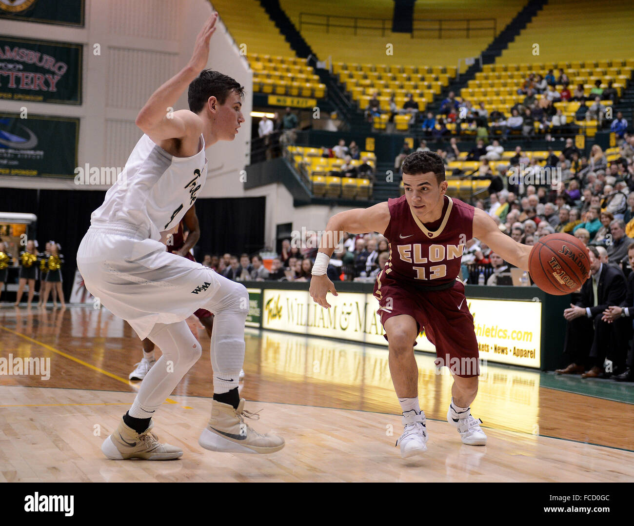 Williamsburg, VA, USA. 21st Jan, 2016. Elon guard DAINAN SWOOPE (13 ...