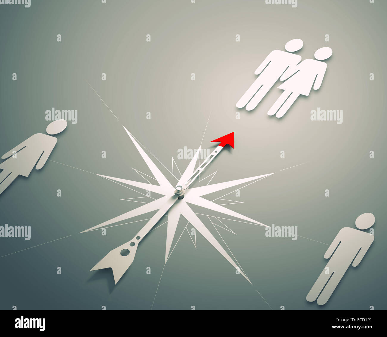 Compass direction people 3d hi-res stock photography and images - Alamy