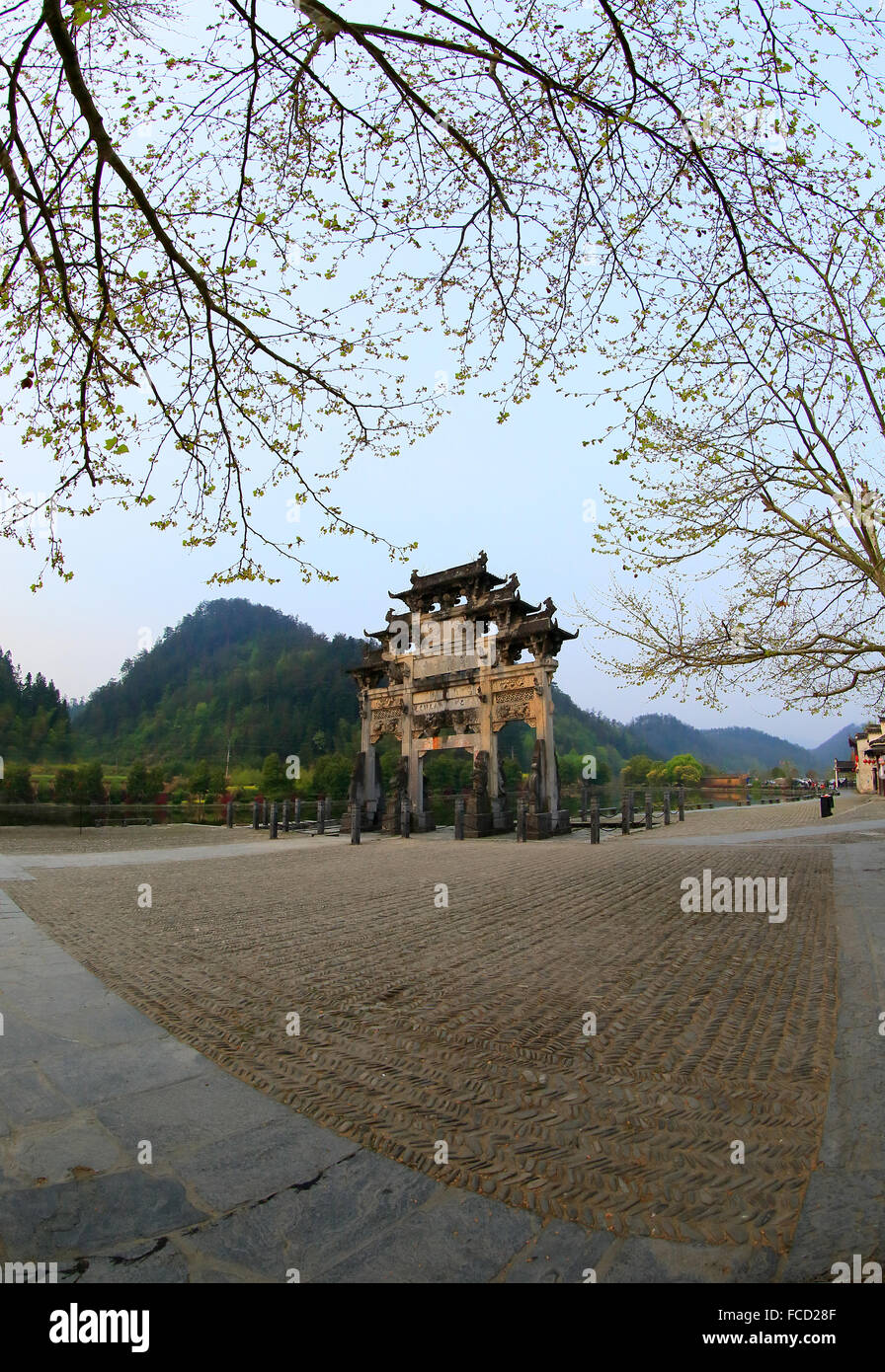 Ancient Hui style architecture Xidi village Yixian County Anhui ...