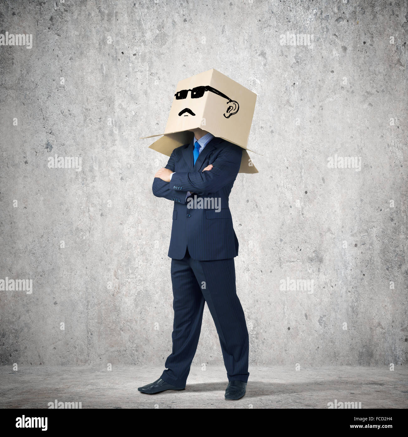 Wearing cardboard box sad face hi-res stock photography and images - Alamy