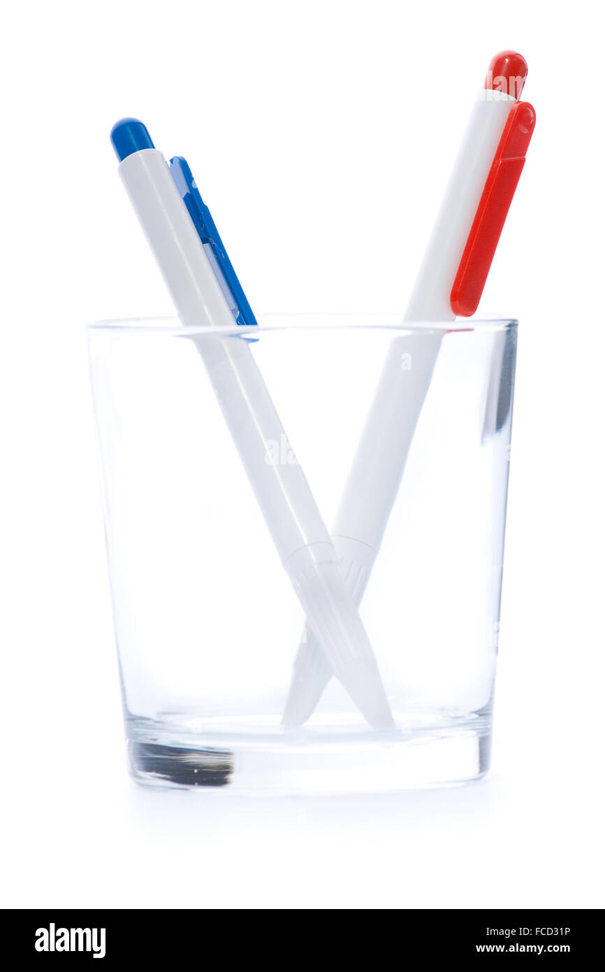Pens in a glass Stock Photo - Alamy
