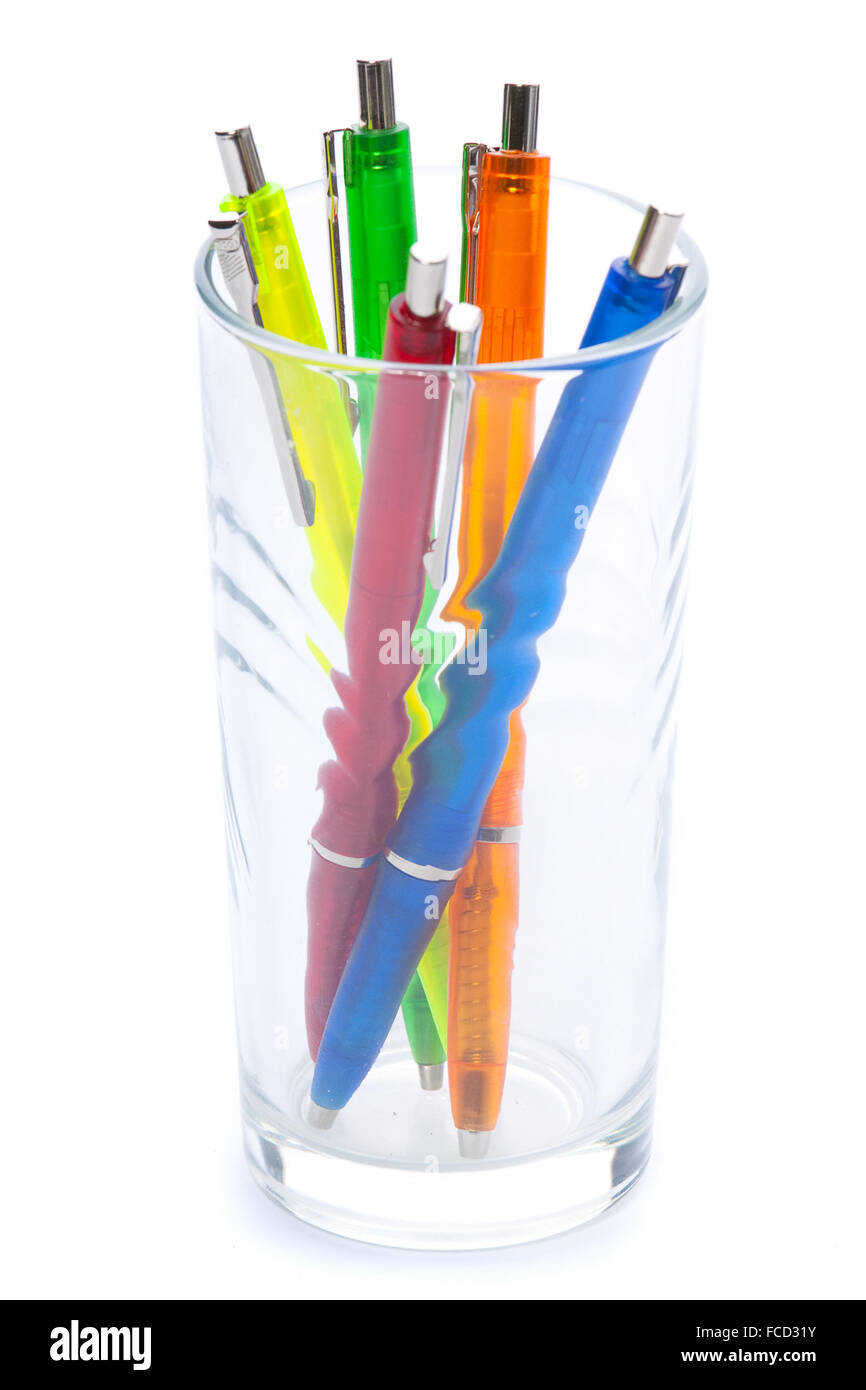 Five blue pens hi-res stock photography and images - Alamy