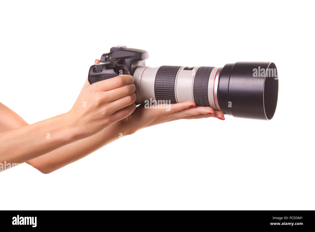 Women's hands holding the camera Stock Photo - Alamy