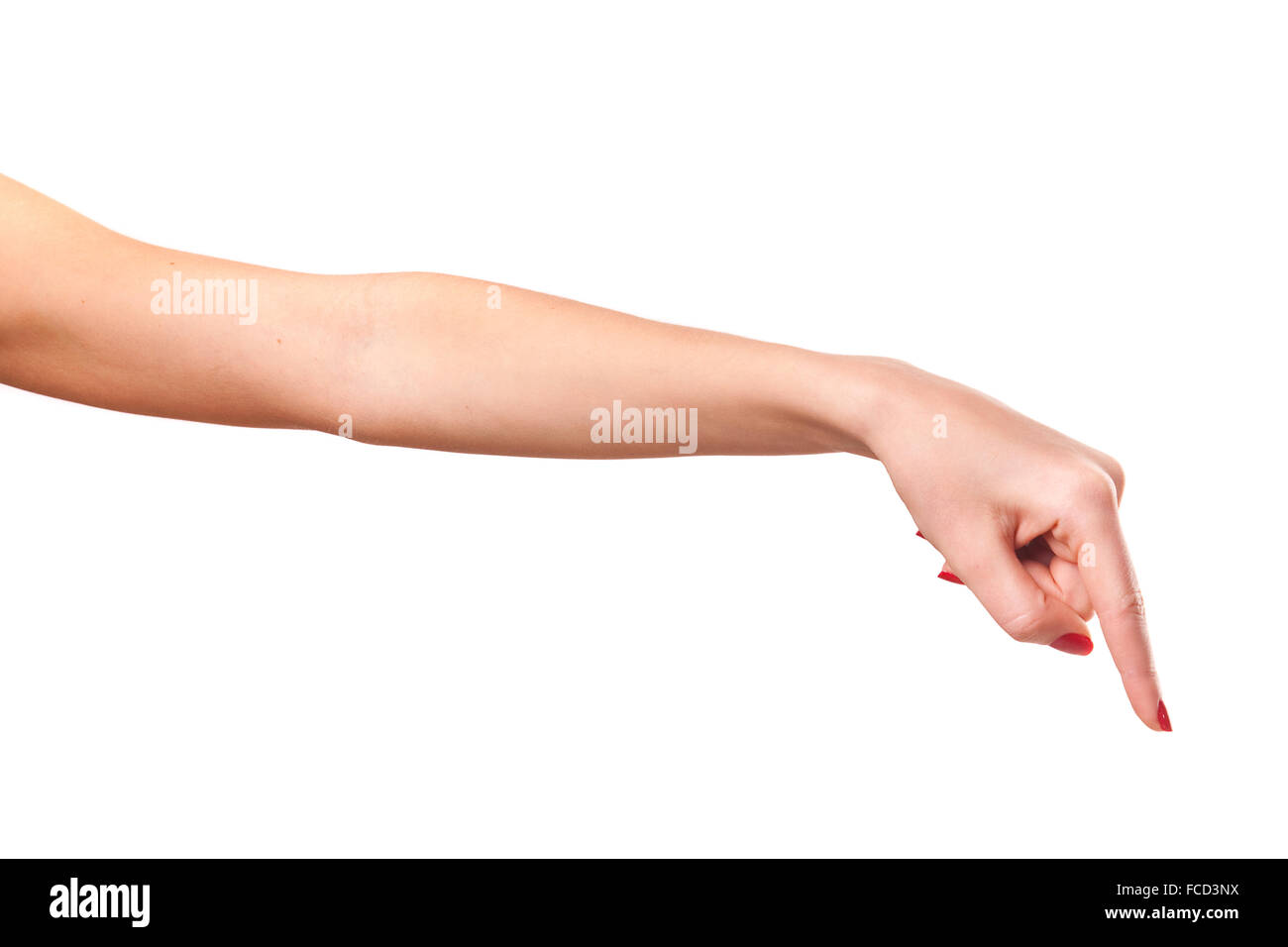 A woman presses a finger Stock Photo - Alamy