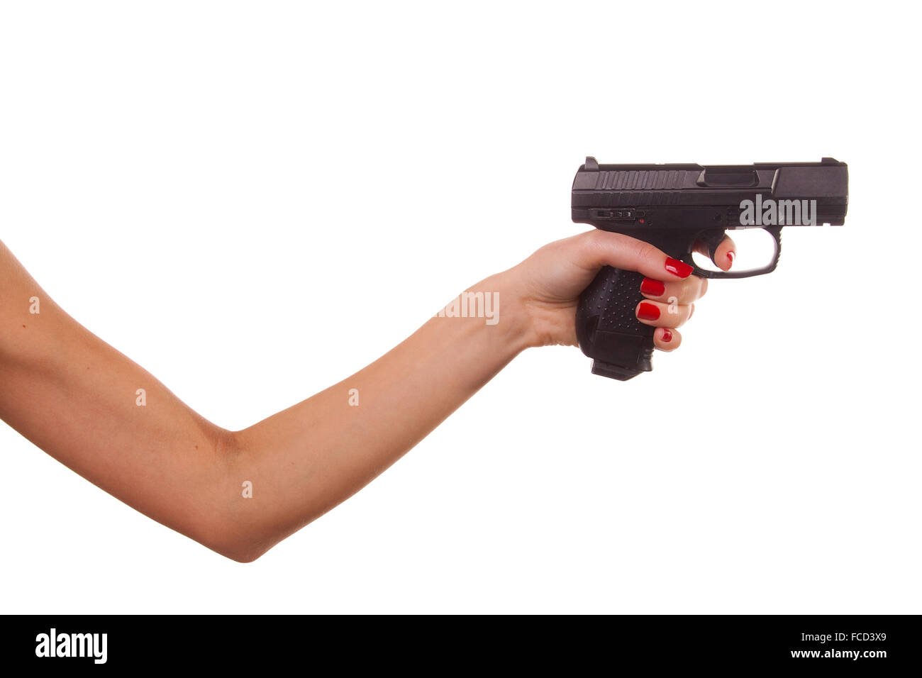 Woman's hand with a gun Stock Photo - Alamy