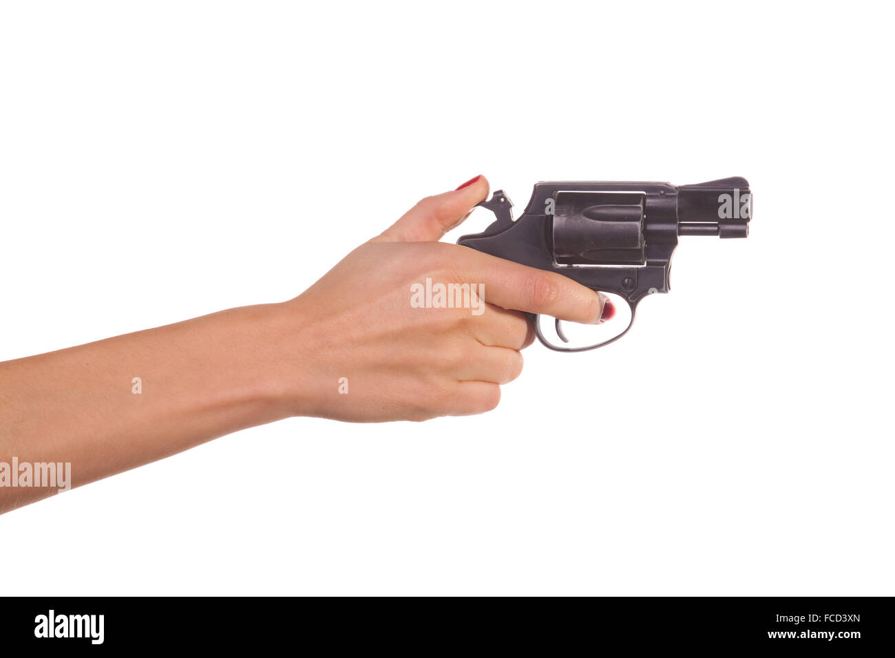 Womans hand gun Cut Out Stock Images & Pictures - Alamy