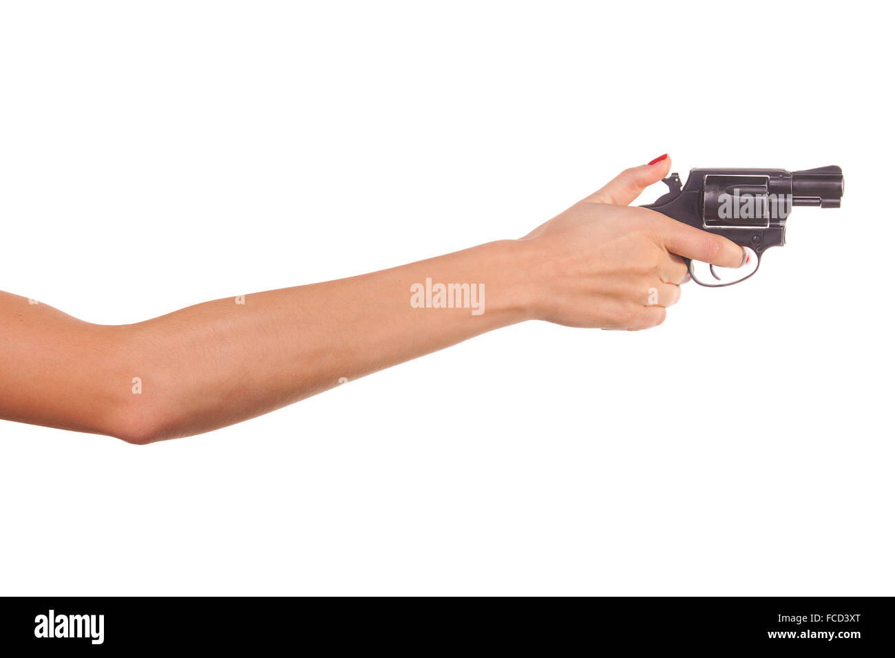 Woman's hand with a gun Stock Photo - Alamy