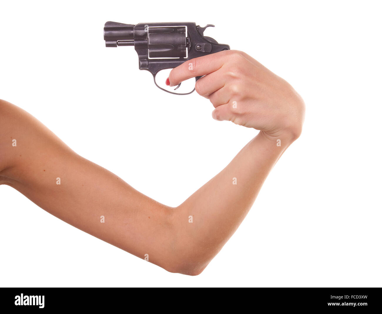 Woman's hand with a gun Stock Photo - Alamy