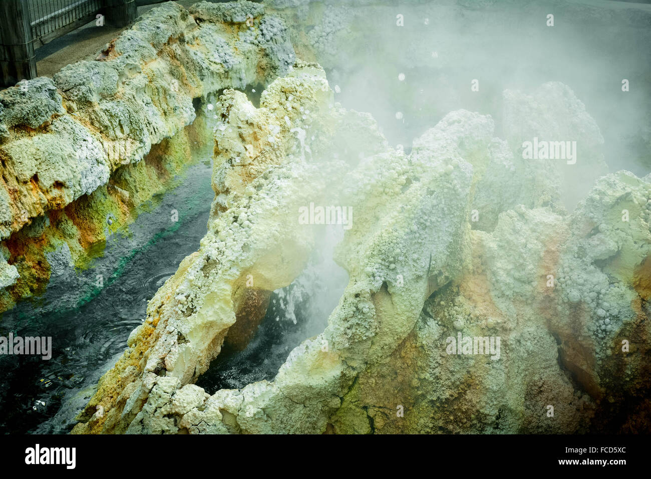 Close-Up Of Hot Spring Water With Steam Stock Photo - Alamy