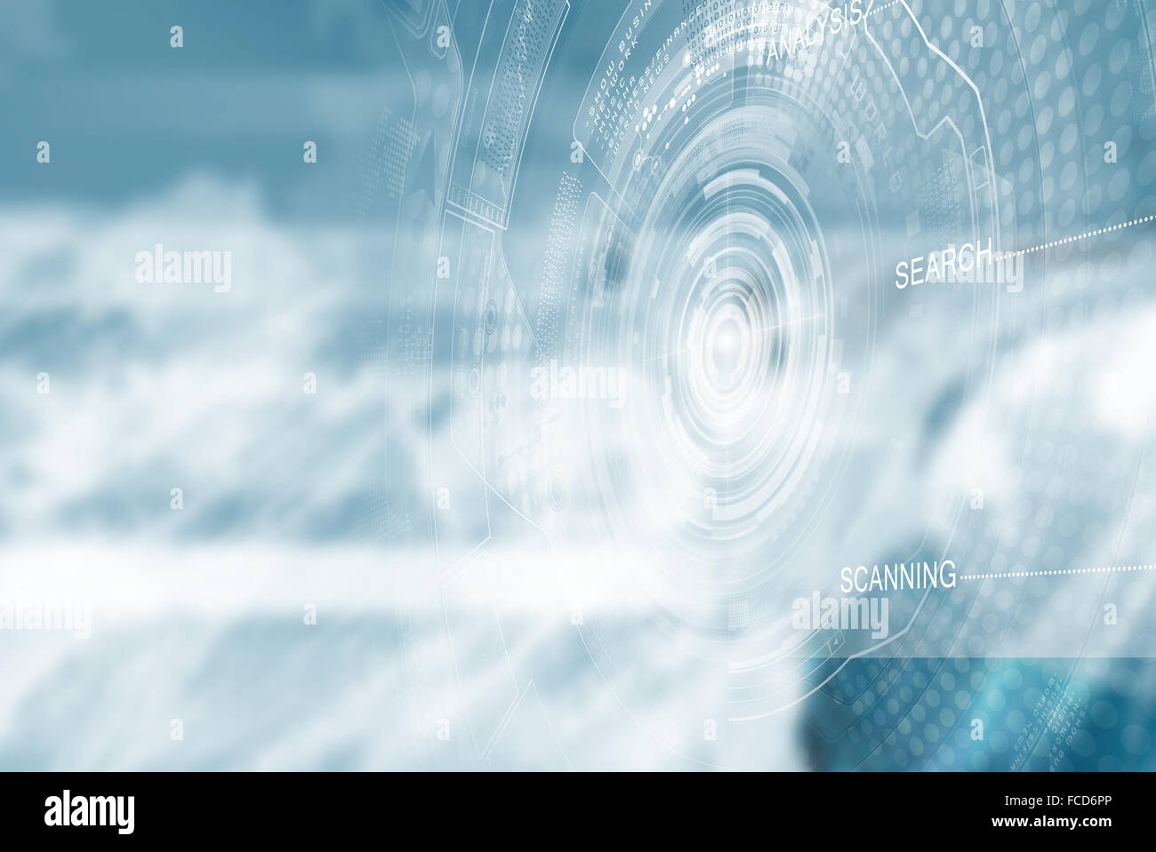 Background media blue image with digital icons Stock Photo - Alamy