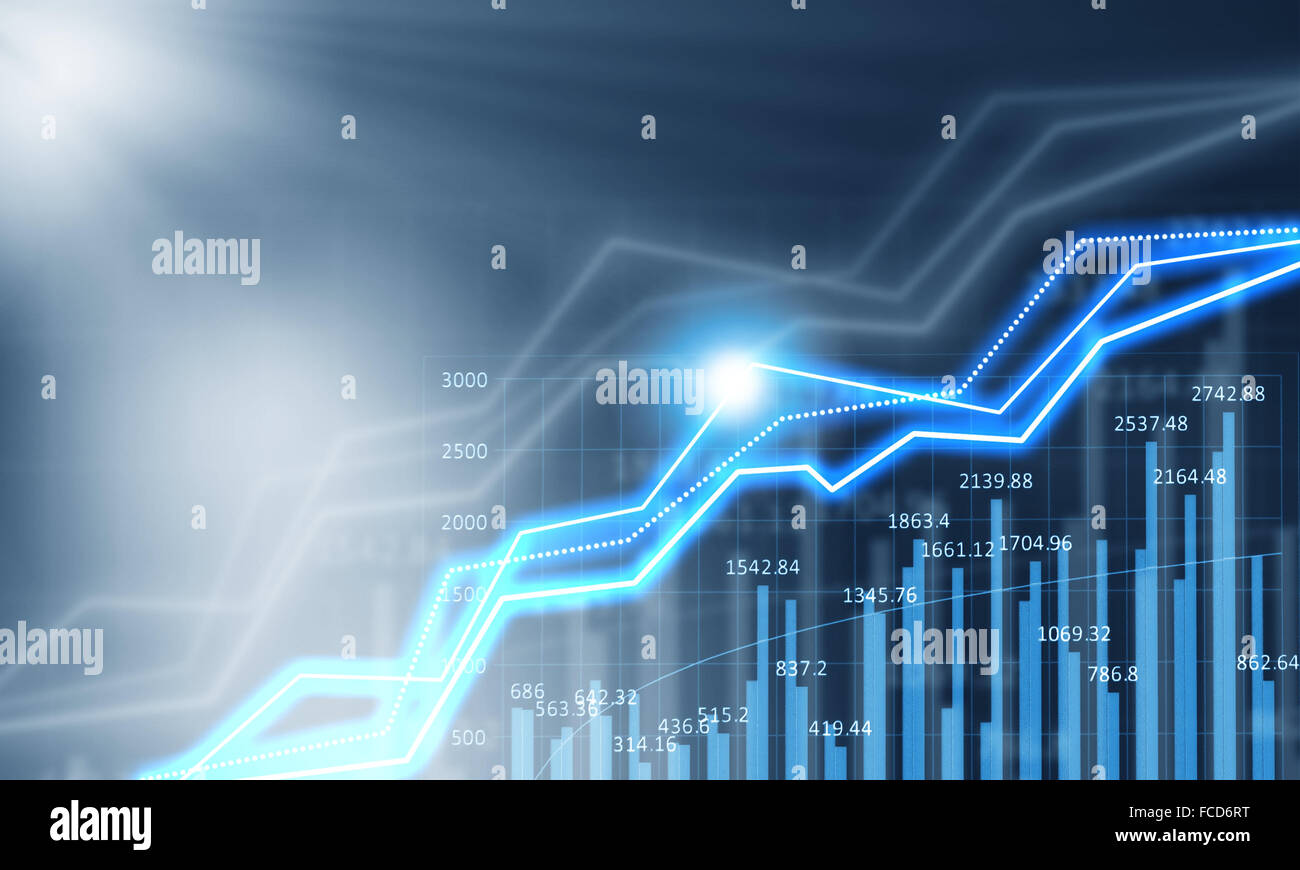 Background media blue image with digital graphs and icons Stock Photo ...