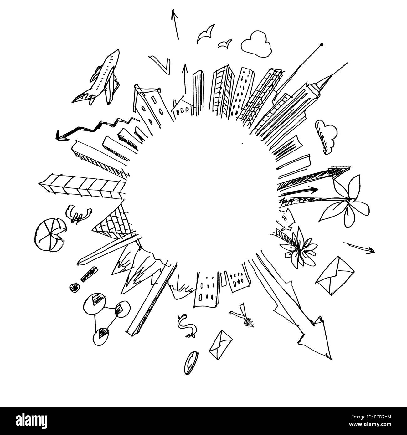 Conceptual image of sketch on white backdrop Stock Photo - Alamy