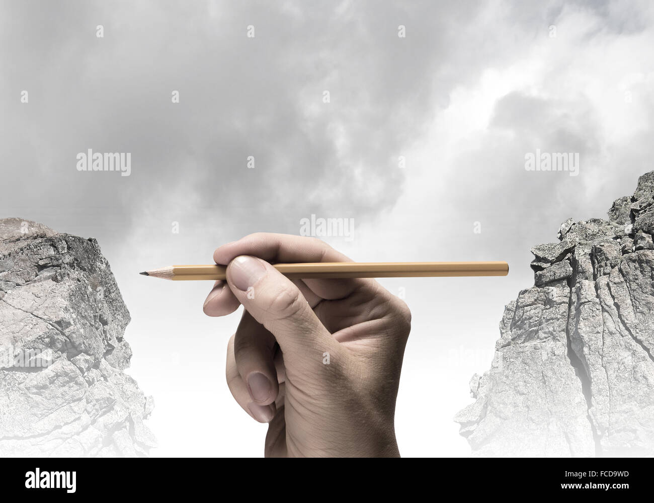 Close up of human hand holding pencil Stock Photo - Alamy