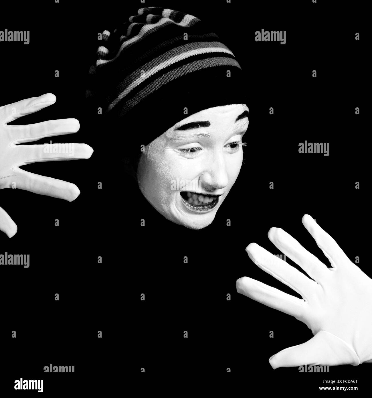 Pantomime actor girl Black and White Stock Photos & Images - Alamy