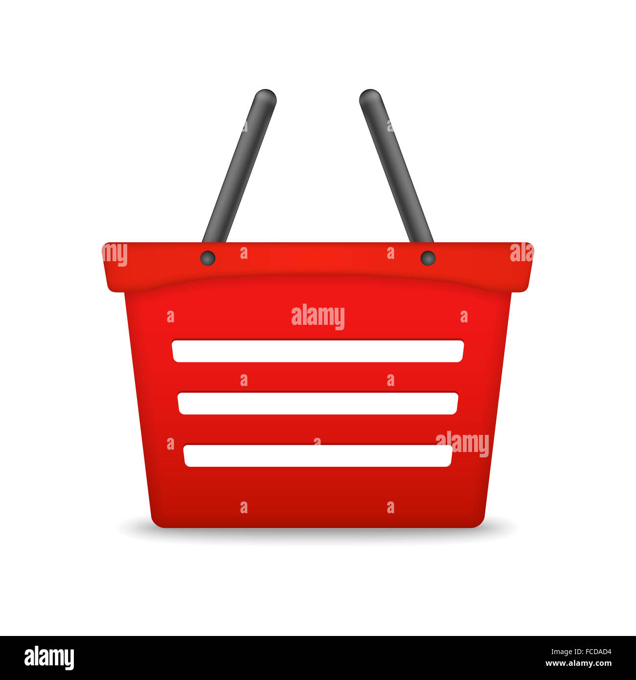 Red shopping basket icon on white background Stock Photo - Alamy