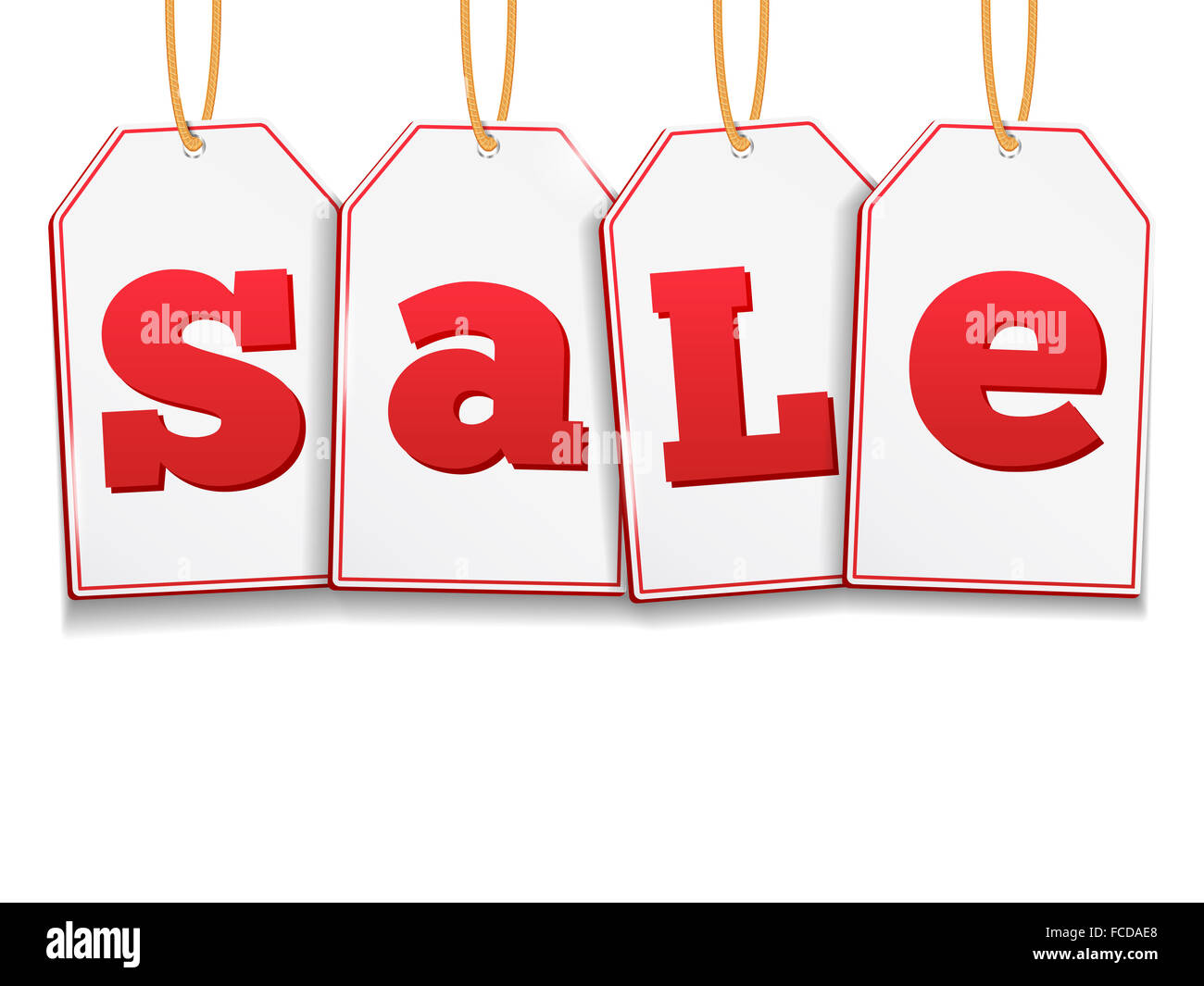 Hanging sale tags Stock Photo - Alamy