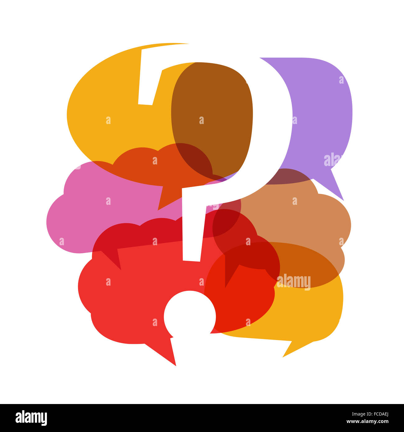 Speech bubbles with question mark Stock Photo - Alamy