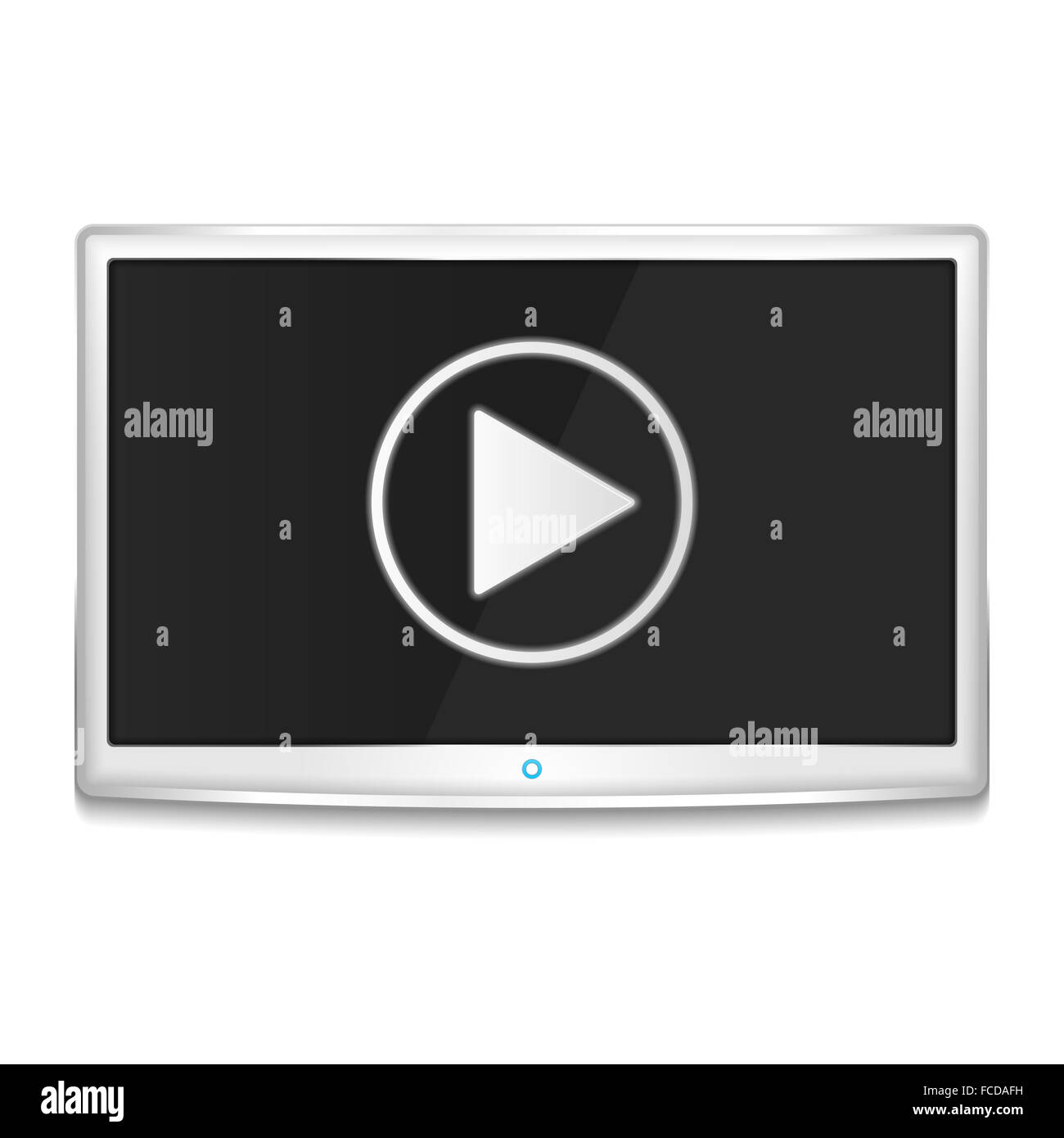 White TV with play button Stock Photo - Alamy