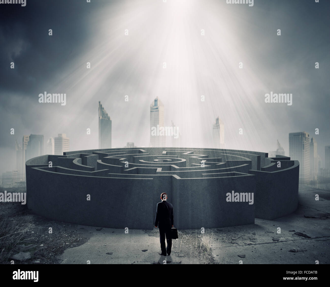 Successful businessman standing near the entrance of labyrinth Stock ... Successful businessman standing near the entrance of labyrinth Stock ...