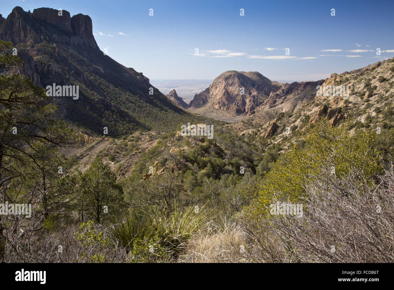 Desert mountain scenery in Chisos Basin, Chisos Mountains, Big Bend ...