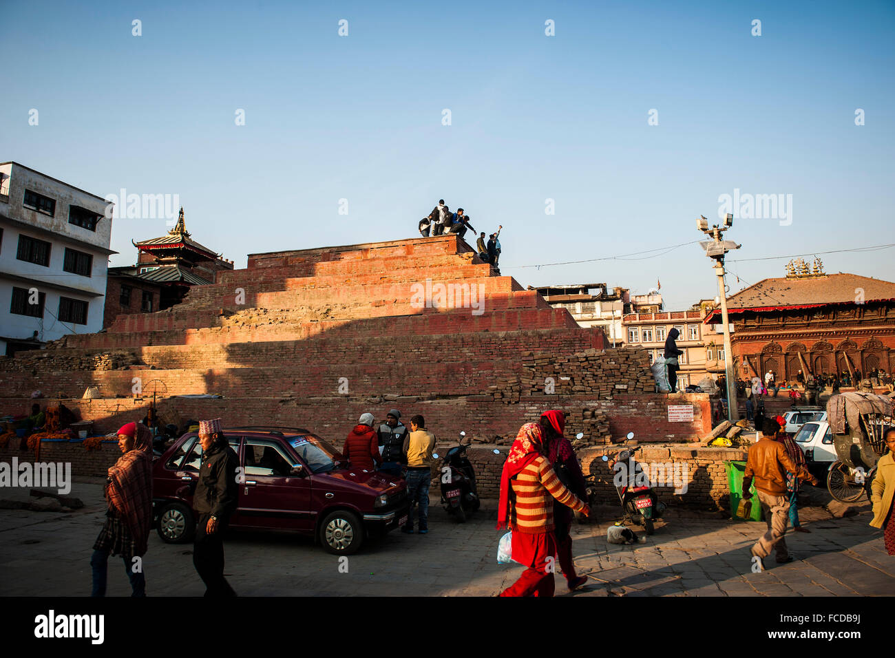 Nepal, Kathmandu, one year after the earthquake, Thamel area Stock ...