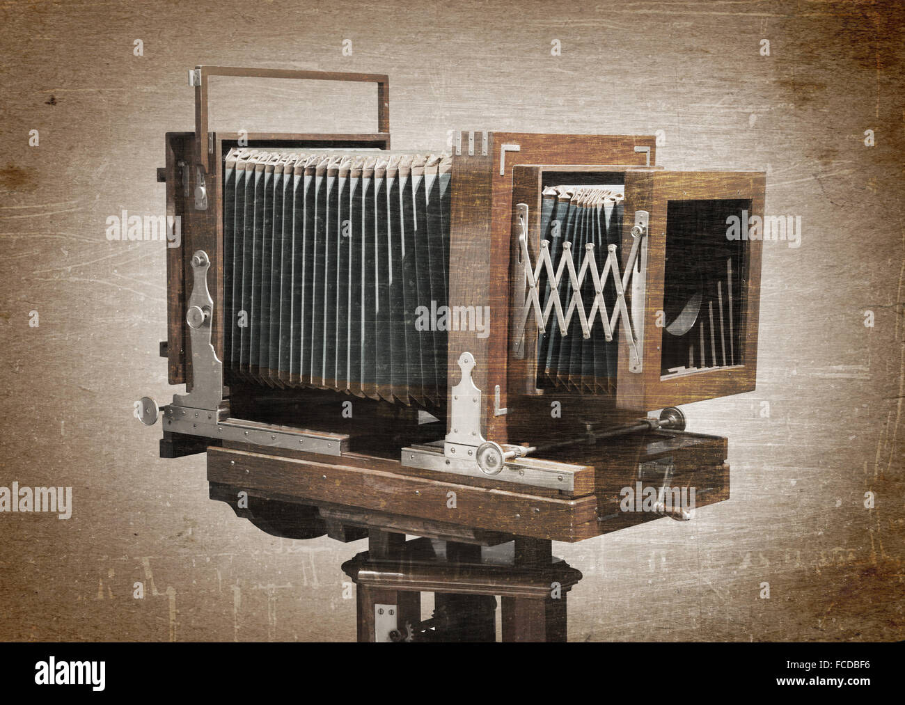 Old wooden camera, isolated - Vintage dirty photo Stock Photo - Alamy