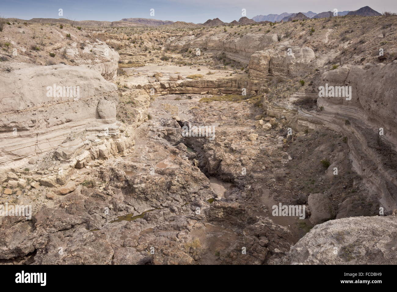 Tuff Canyon, with layers of hardened volcanic ash, Big Bend National ...
