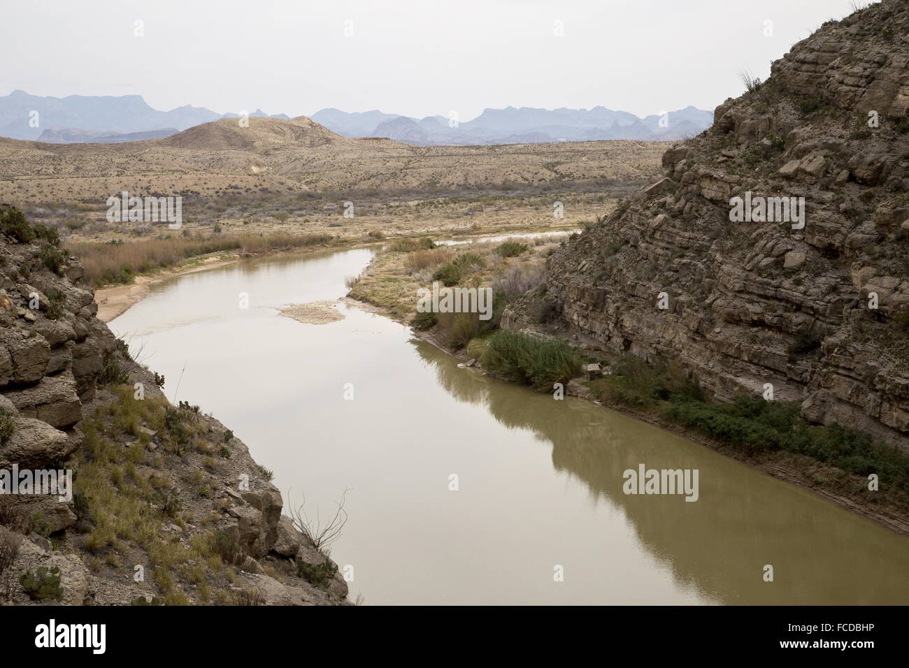 The Rio Grande in Santa Elena canyon, carved through limestone, Big ...