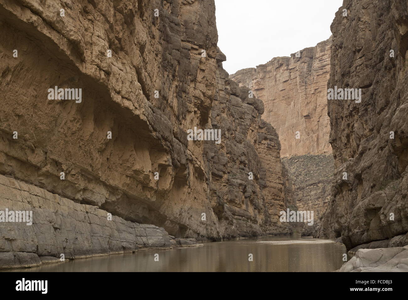 The Rio Grande in Santa Elena canyon, carved through limestone, Big ...