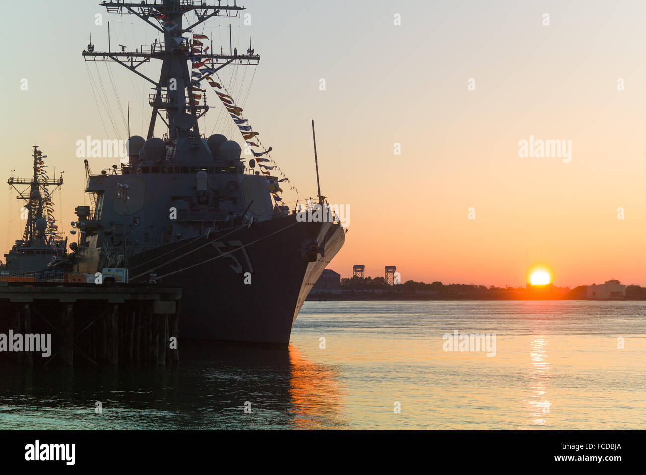 Warship In Dock Stock Photo - Alamy