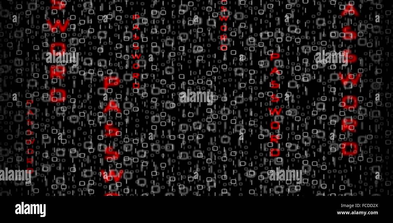 Conceptual media background image with binary code Stock Photo - Alamy
