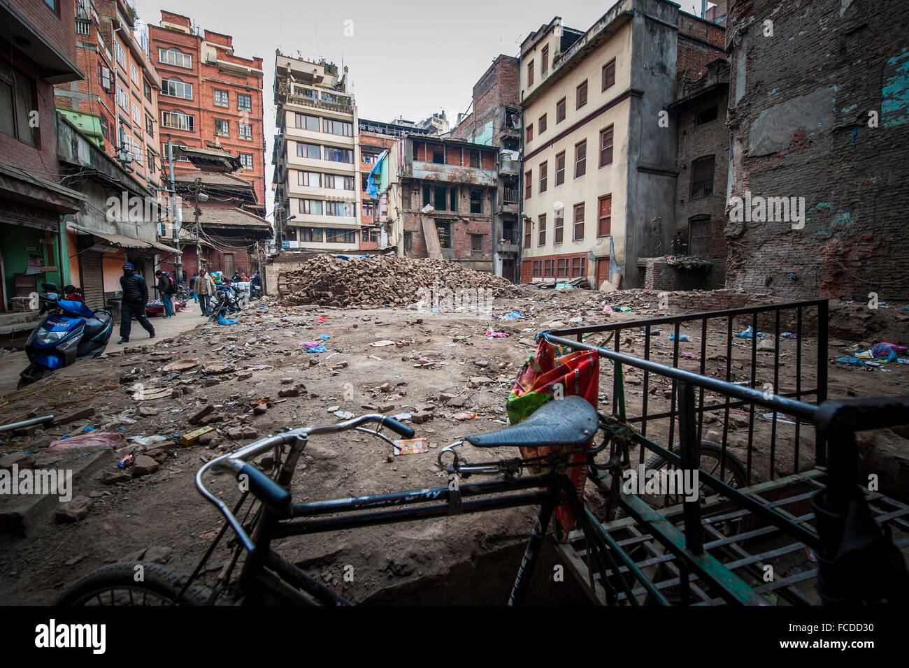 Nepal, Kathmandu, one year after the earthquake, Thamel area Stock ...