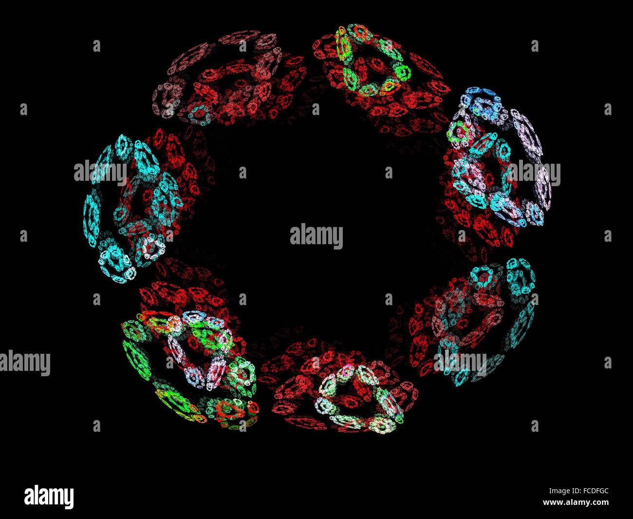 Digital Fractal on Black Stock Photo - Alamy