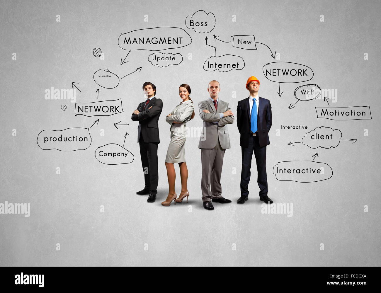 Business People Different Professions Standing High Resolution Stock ...