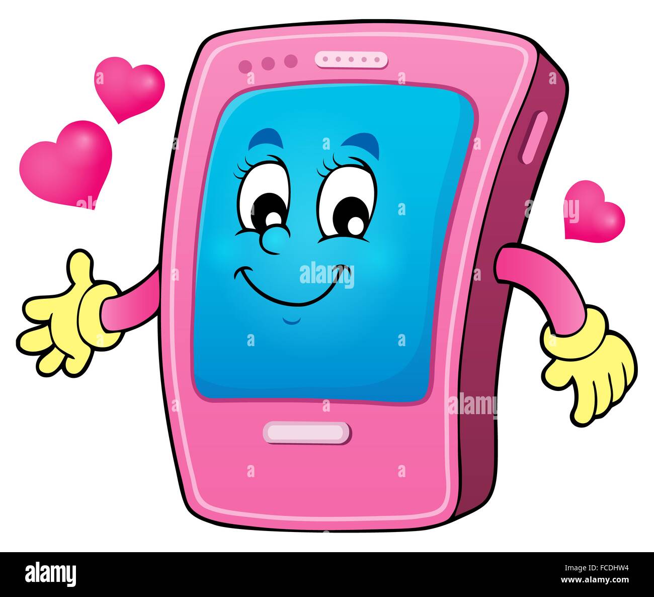 Cartoon smartphone theme 2 - picture illustration Stock Photo - Alamy