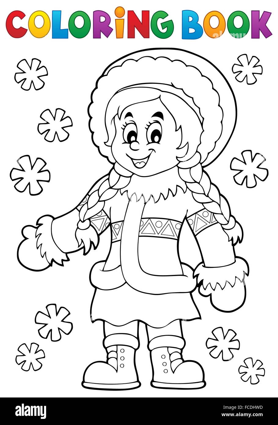 Coloring book Inuit thematics 2 - picture illustration Stock Photo - Alamy