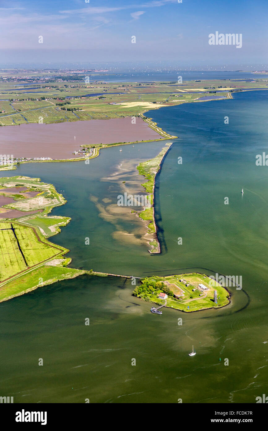 Netherlands, Durgerdam. Vuurtoreneiland (Lighthouse Island), Defence ...