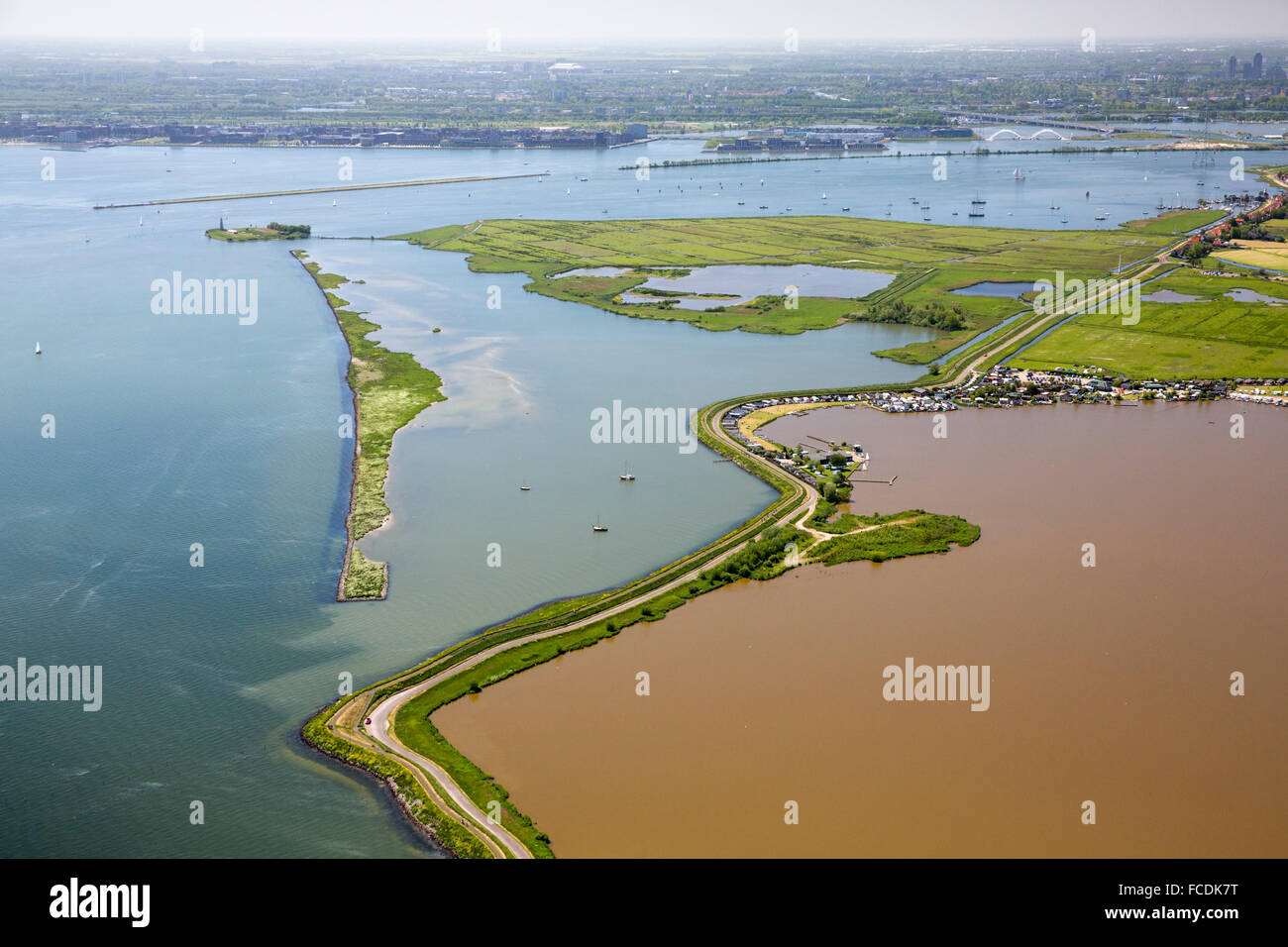Netherlands, Durgerdam. Vuurtoreneiland (Lighthouse Island), Defence ...