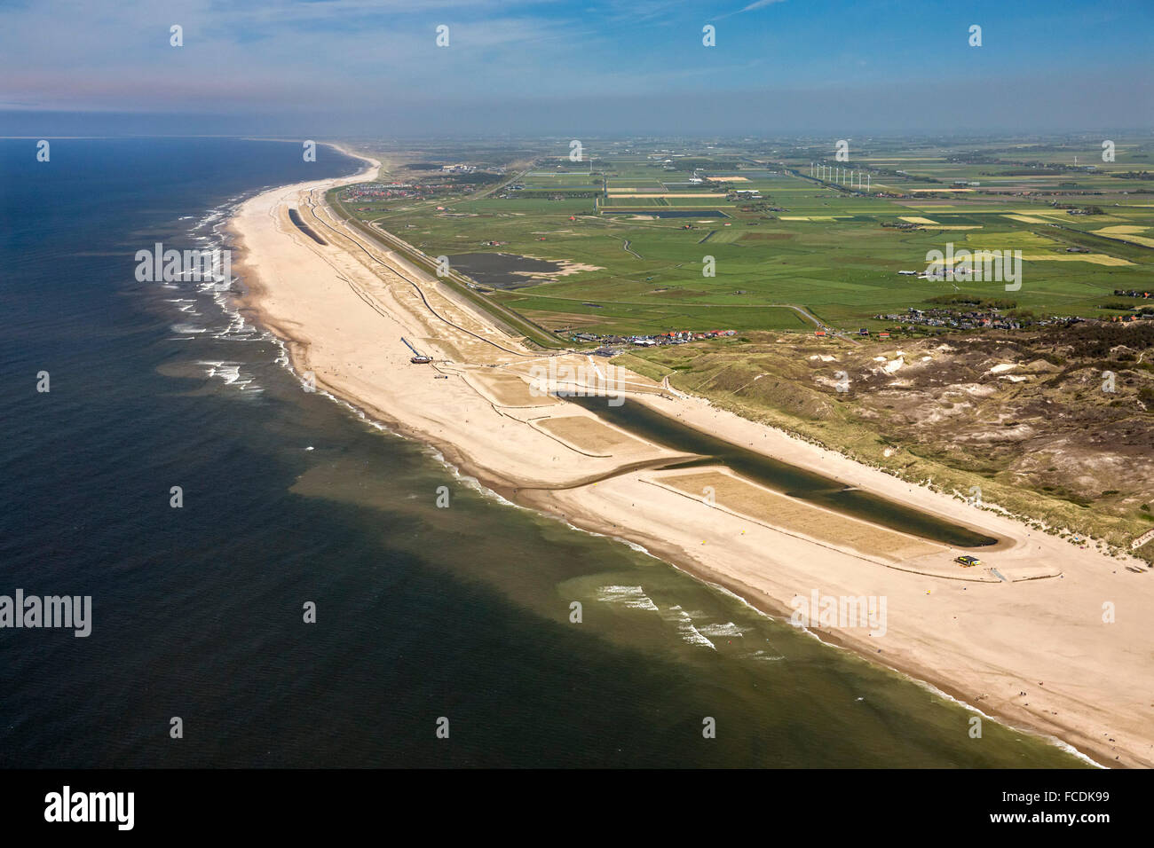 Netherlands, Petten, Reinforcement of sea dike called Hondsbossche ...