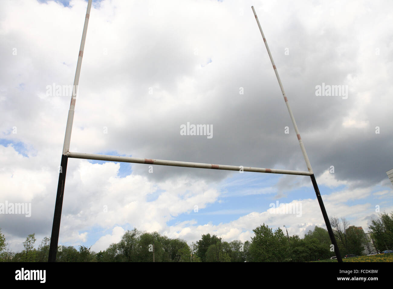 Rugby gate on sky background Stock Photo - Alamy