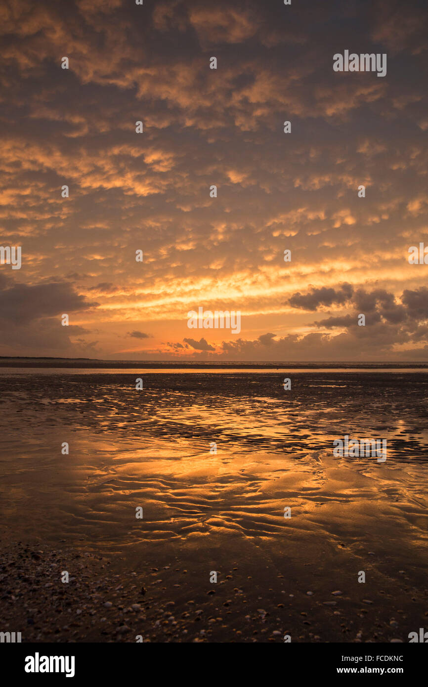 Netherlands, Ouddorp, Beach near Brouwersdam, part of Deltaworks ...