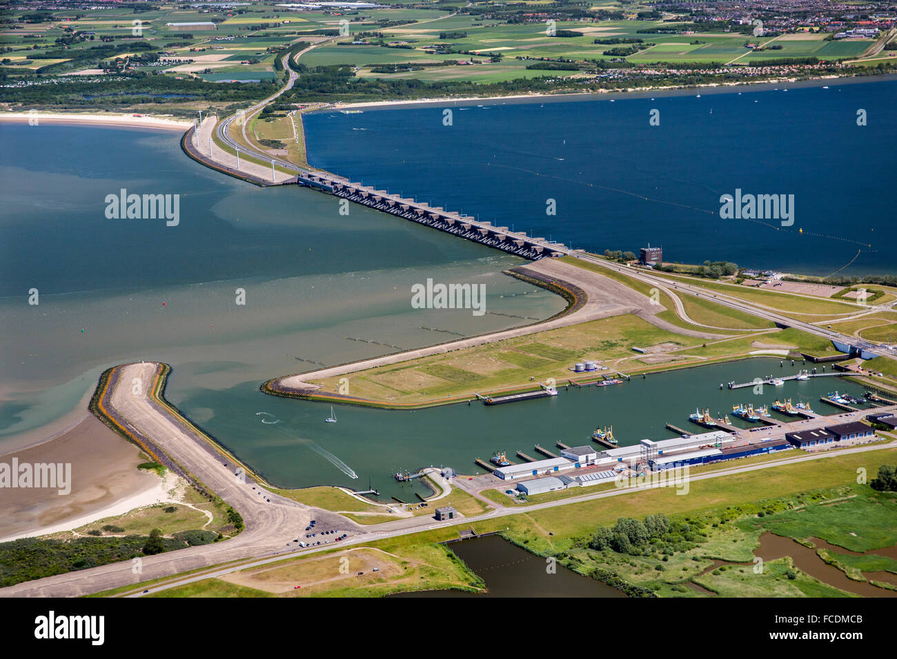 Netherlands, Stellendam, Haringvlietdam, belonging to the Delta Works ...
