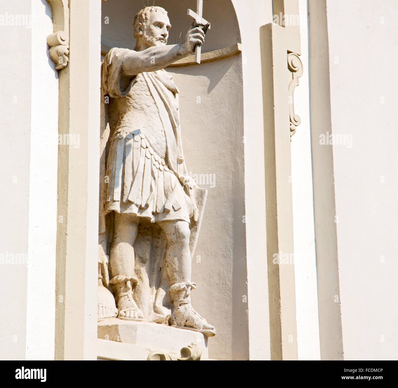 marble in old historical construction italy europe milan and statue ...