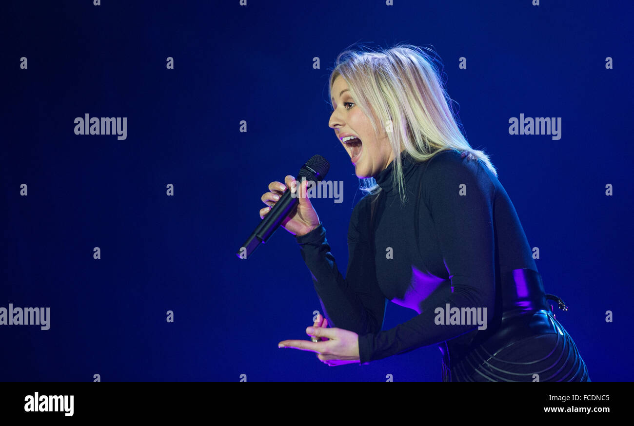 Hamburg, Germany. 21st Jan, 2016. British singer-songwriter Ellie ...