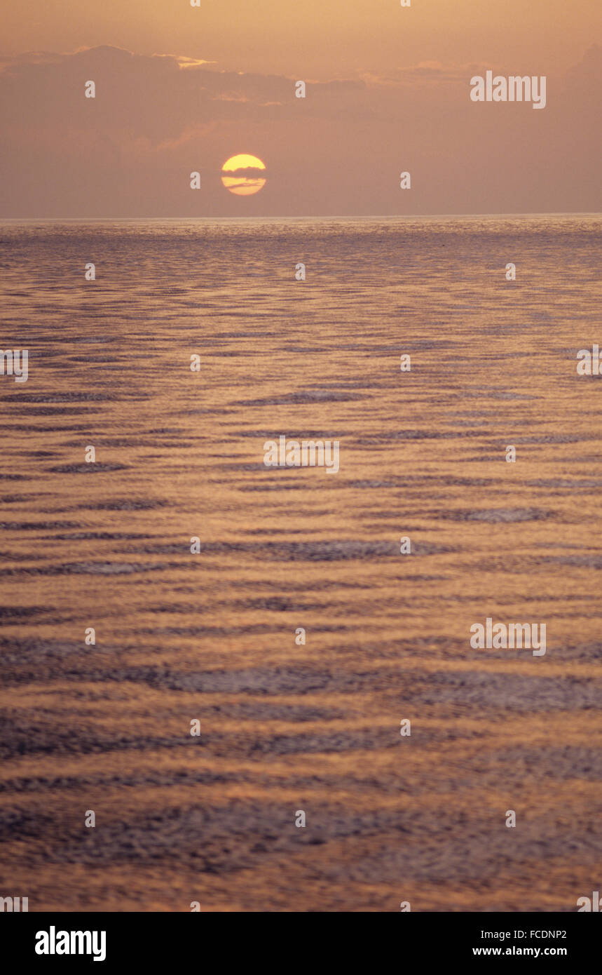 Sunset in the Republic of Palau, an island country in the western chain ...