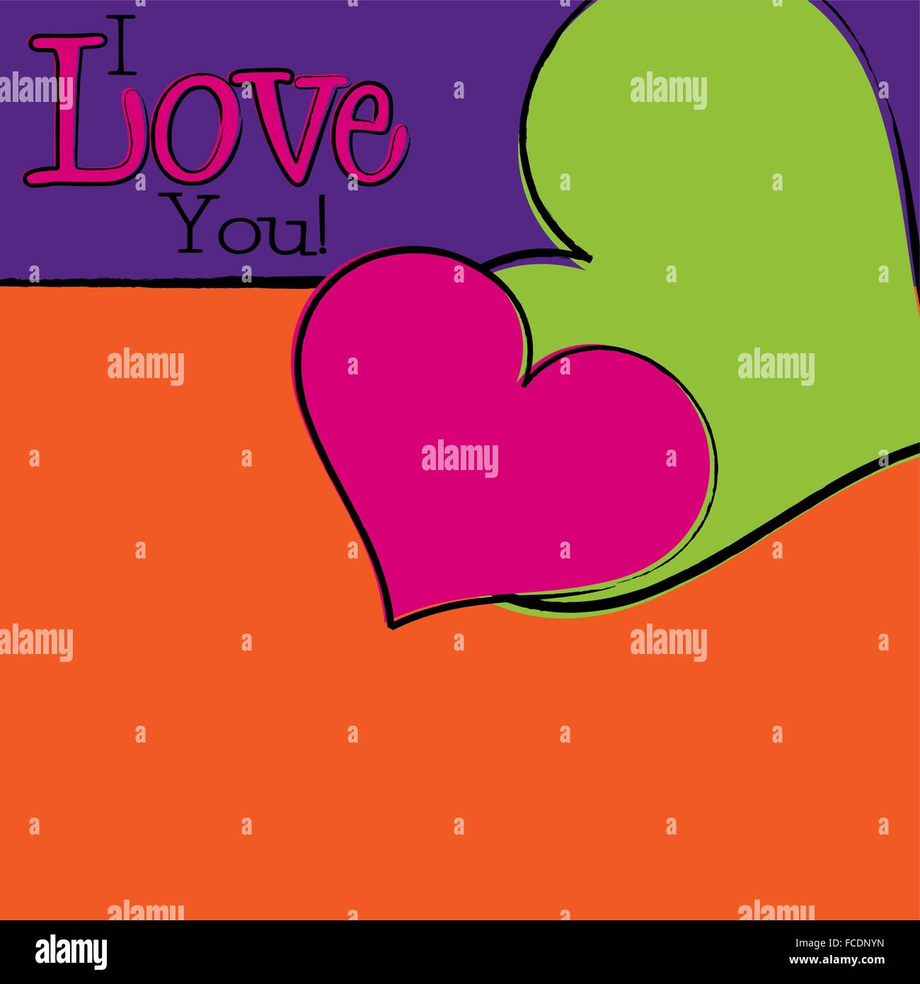 Bright hand drawn Valentine's Day card in vector format Stock Vector ...