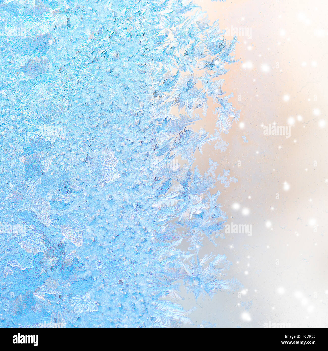 abstract winter ice patterns on window, Christmas background, close up ...