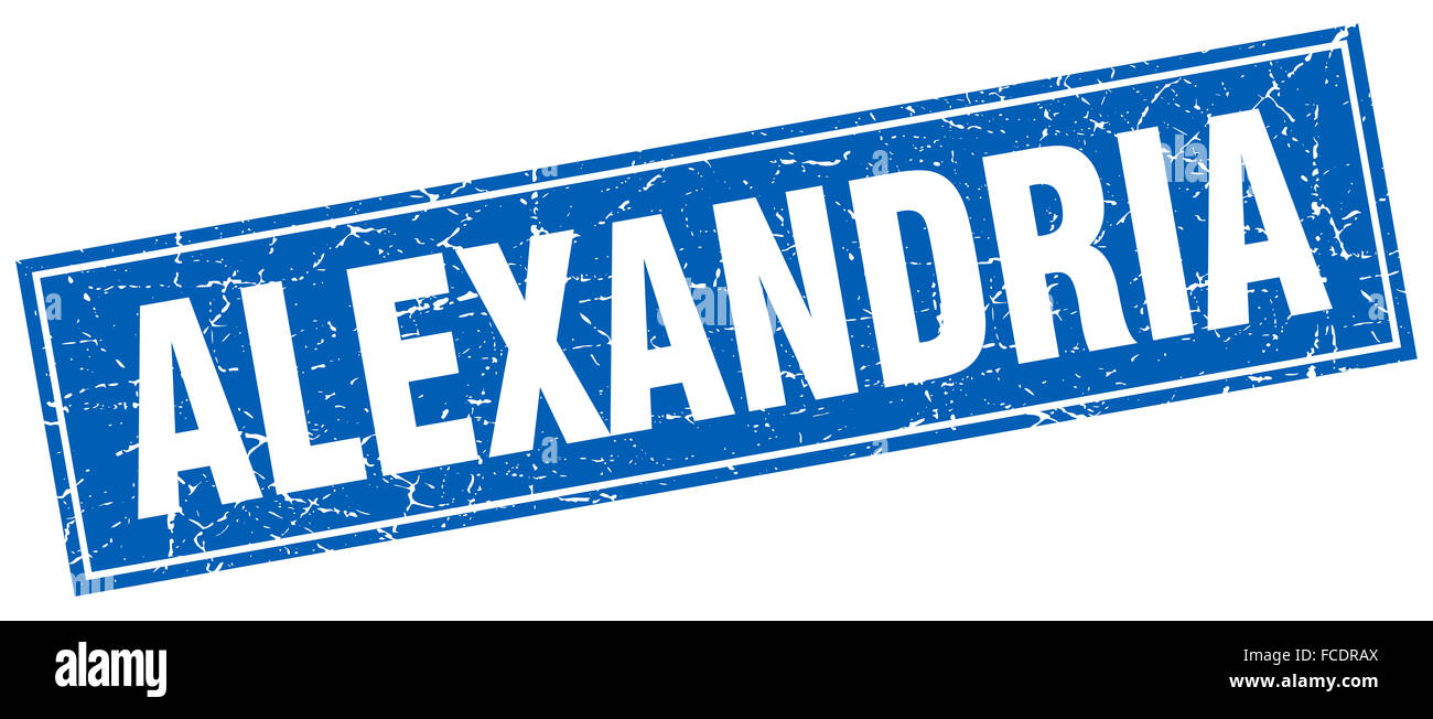 Alexandria blue square grunge vintage isolated stamp Stock Photo - Alamy