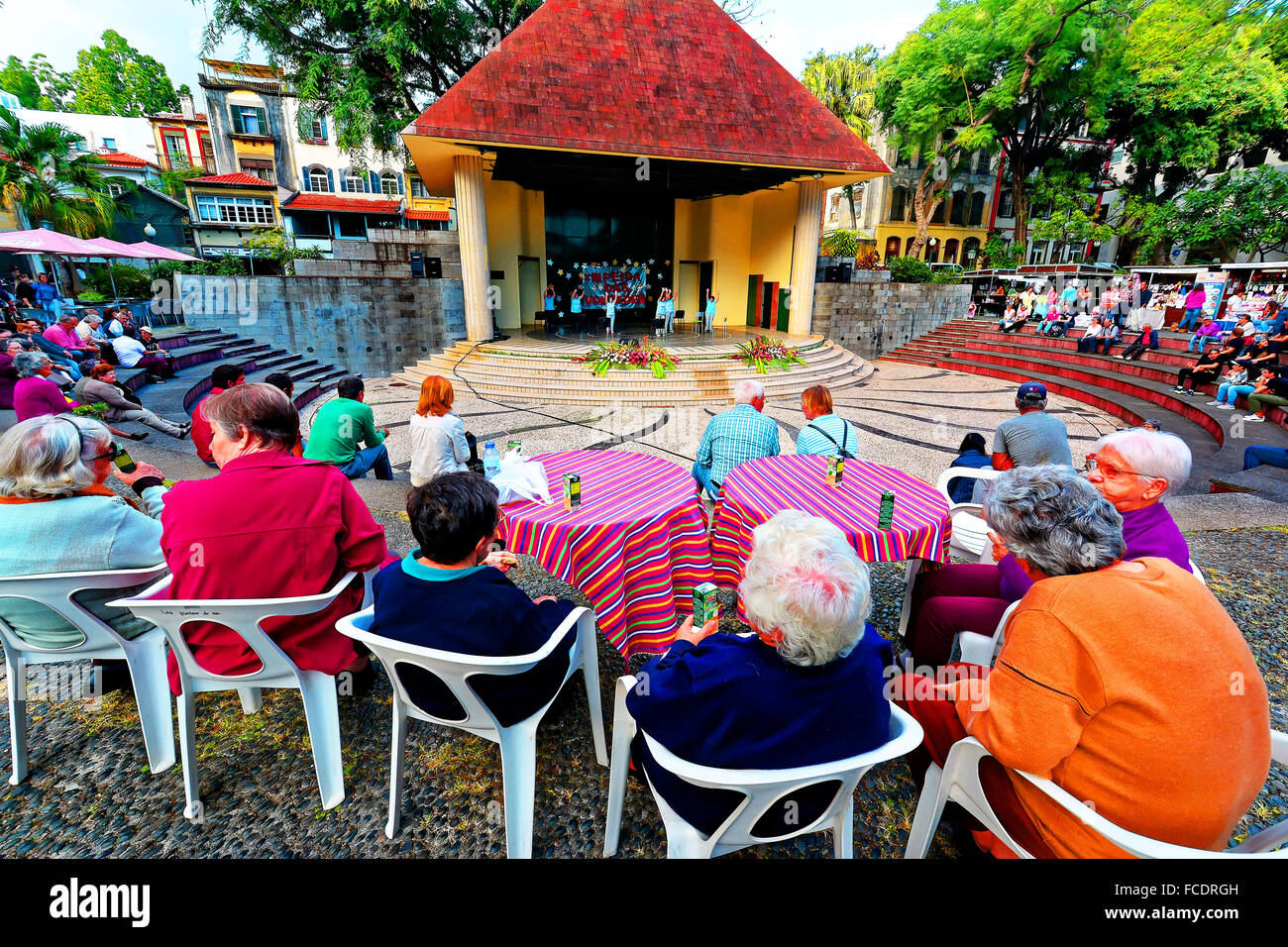 Madeira Funchal fiesta party in the park Stock Photo - Alamy